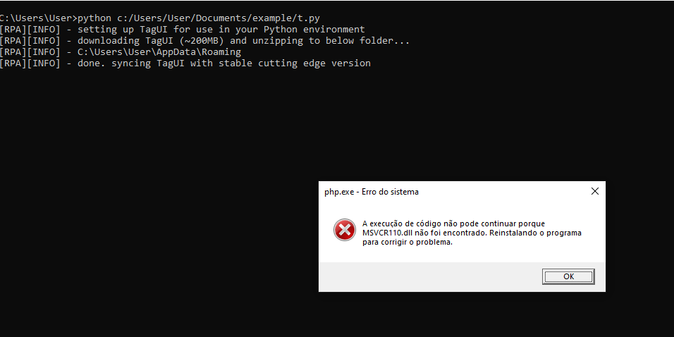 MSVCR110.dll not found on Windows - see this issue for the solution to ...