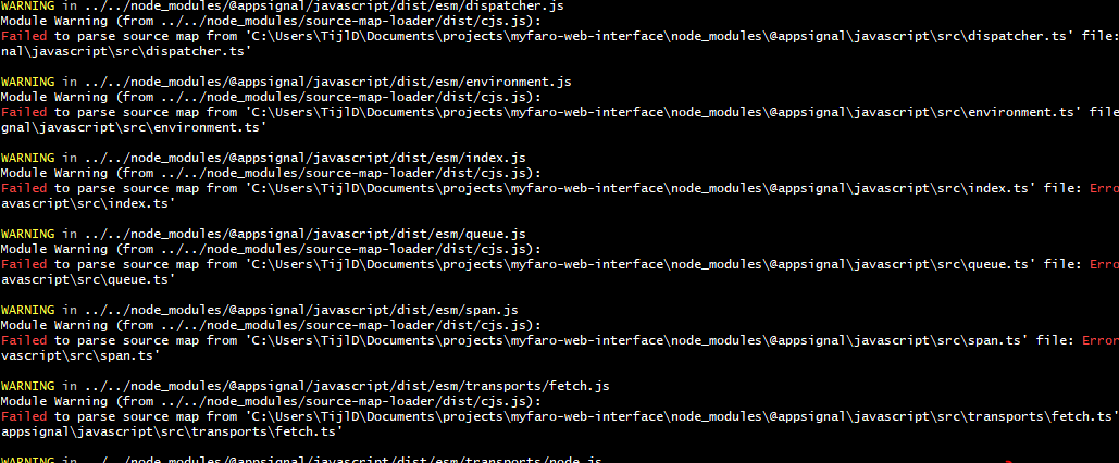 Warnings Concerning Source Maps · Issue 566 · Appsignal Appsignal Javascript · Github