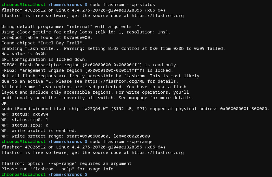 Error disabling software write protect range when trying to install UEFI · Issue #239 ...