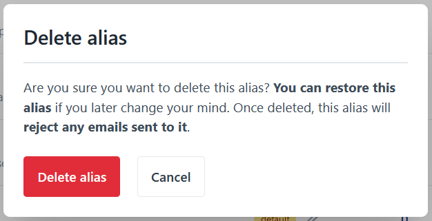 [Feature Request] Include alias name in the "Delete alias" dialog box · Issue #220 · anonaddy ...