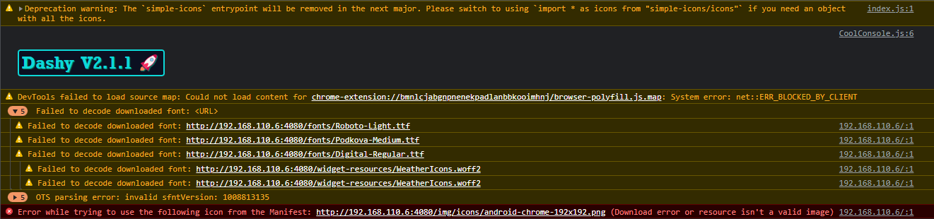 [BUG] Weather Widgets do not display icons · Issue #1205 · Lissy93/dashy · GitHub