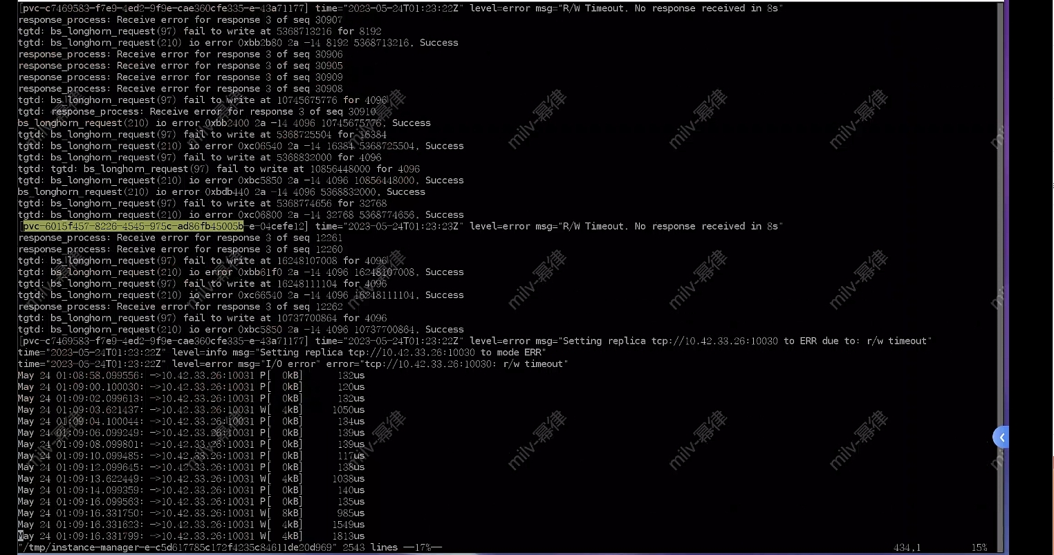 Instance Manager E And Instance Manager R Rw Timeout On The Same Node Cause The Pod To Restart