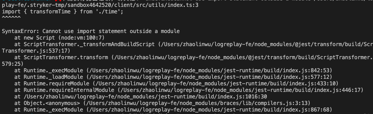 trasnpile with esm · Issue #1639 · stryker-mutator/stryker-js · GitHub