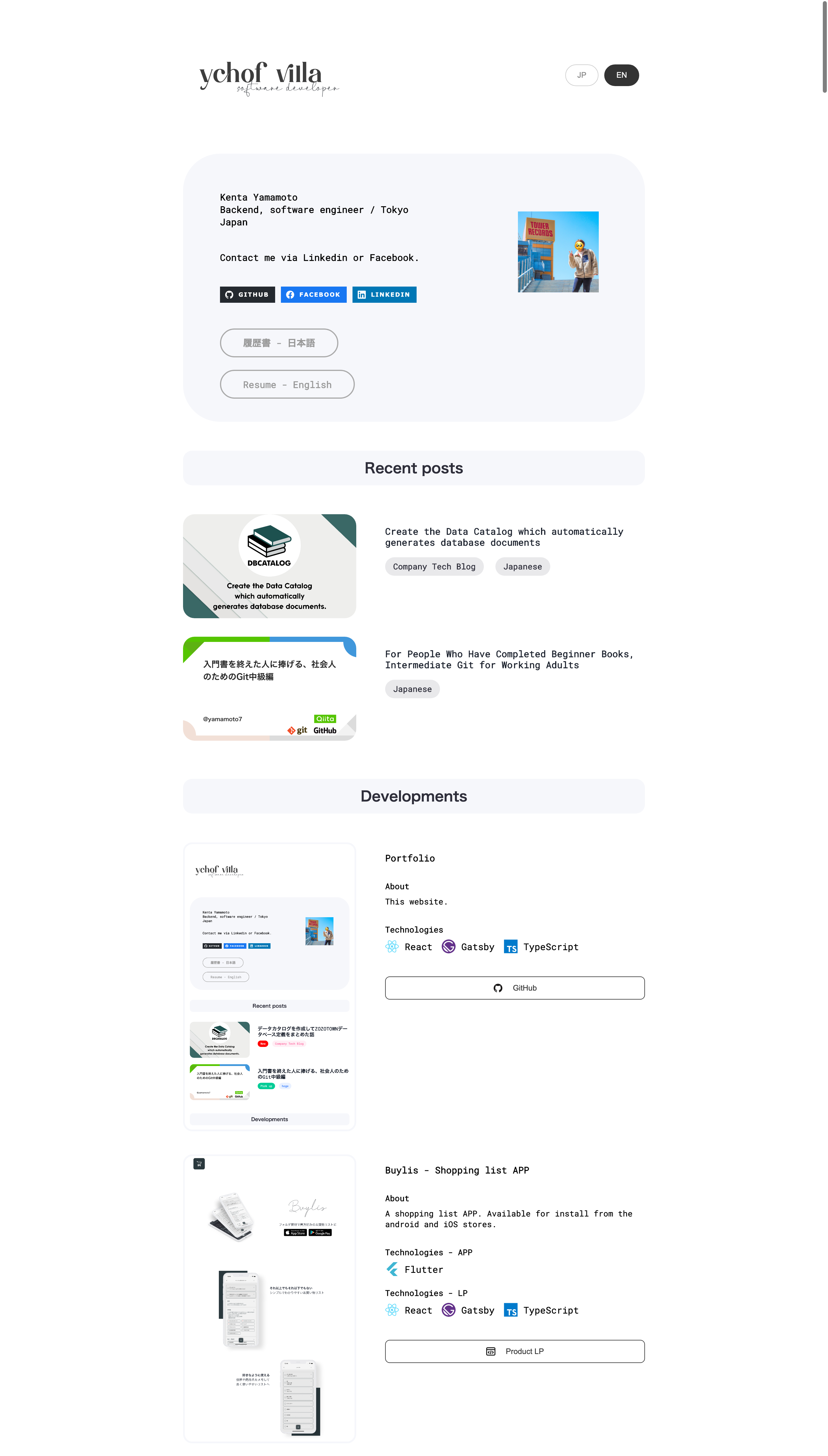 GitHub - yamamoto7/portfolio: Kenta Yamamoto's portfolio. https://ychof.com