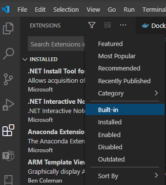 please allow a filter on not installed extensions too · Issue #105564 · microsoft/vscode · GitHub