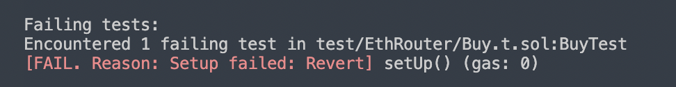 Display error traces in setUp function · Issue #4506 · foundry-rs/foundry · GitHub