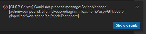 NewEClass1Container [GLSP-Server] Could not process message:ActionMessage [action=compound ...