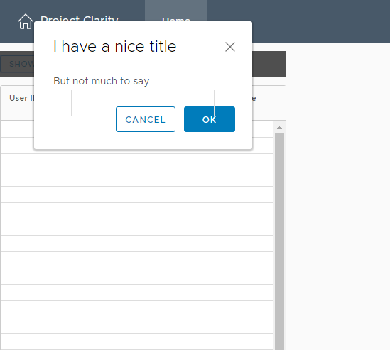 Modal Opened In User Defined Component Placed In Clrdatagridactionbar