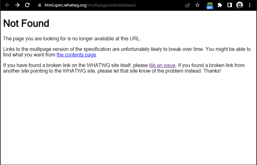 Can T Reach Multipage Webdatabase · Issue 8425 · Whatwg Html · Github