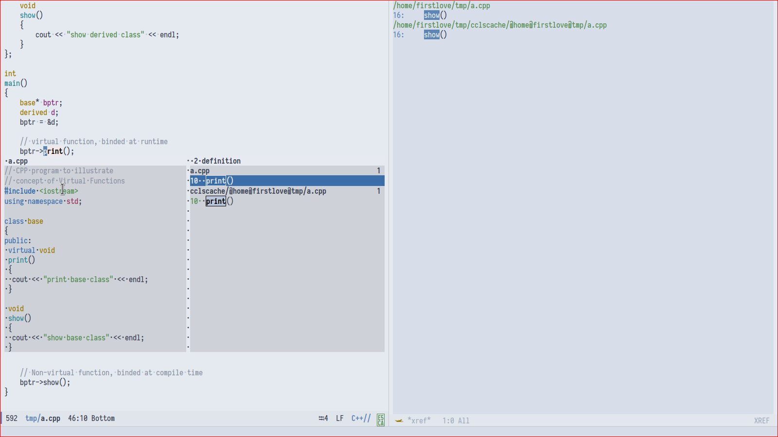 Does ccls support finding right virtual function? · Issue #225 · MaskRay/ccls · GitHub