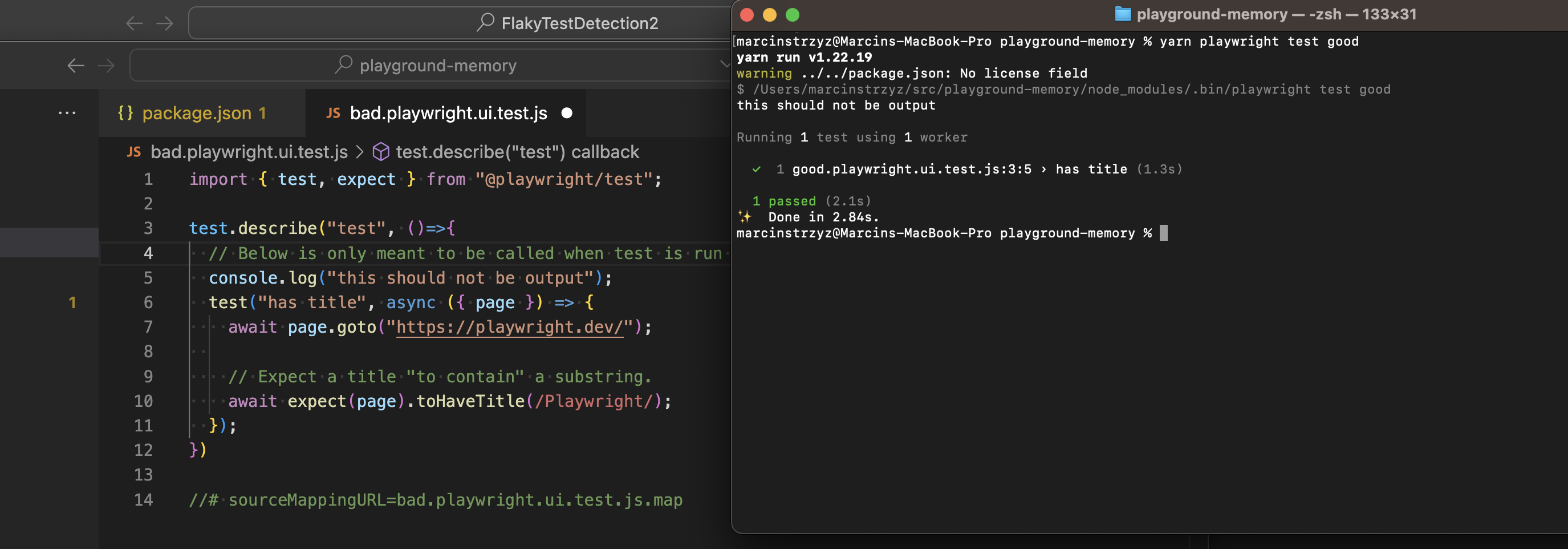 [BUG] Playwright Runner Test filter doesn't work expected if ".map ...