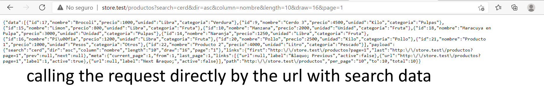 Search bar does not filter, request send correctly, returns data without filtering · Issue #120 ...