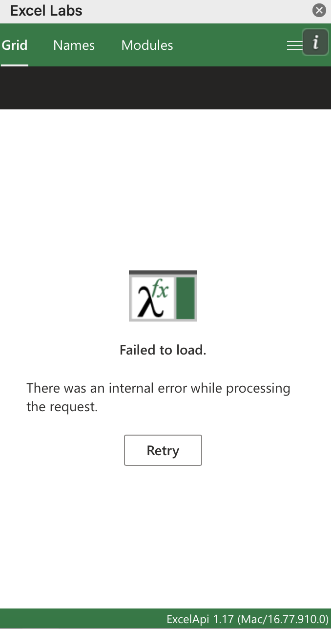 Excel Labs Fails To Load · Issue 68 · Microsoftadvanced Formula Environment · Github 