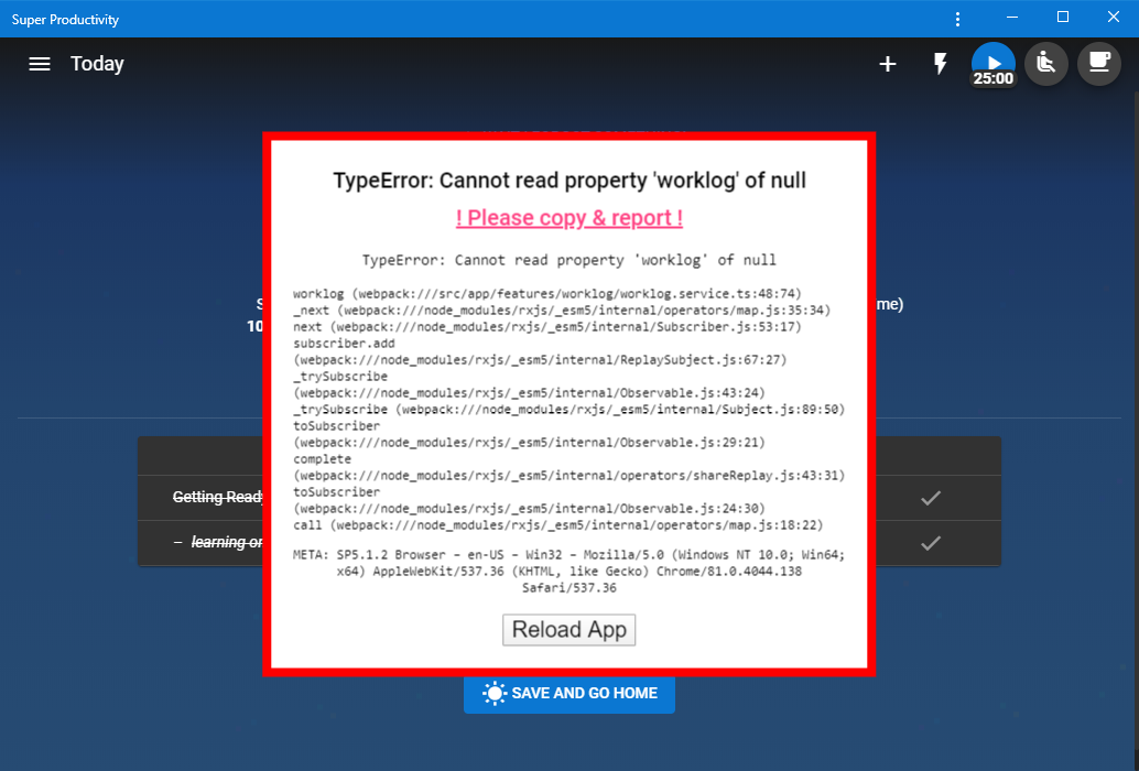 Error screen when clicking on the 'Finish day' btn · Issue #364 ...
