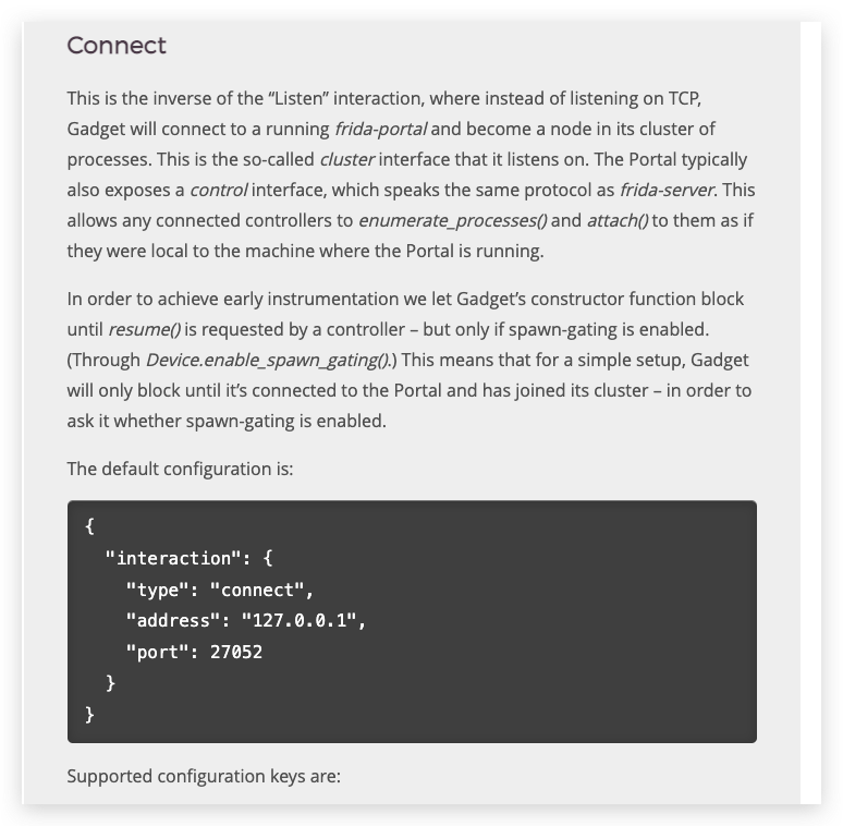 Is There An Example Of How Connect Is Used In Frida Gadget · Issue 2298 · Frida Frida · Github