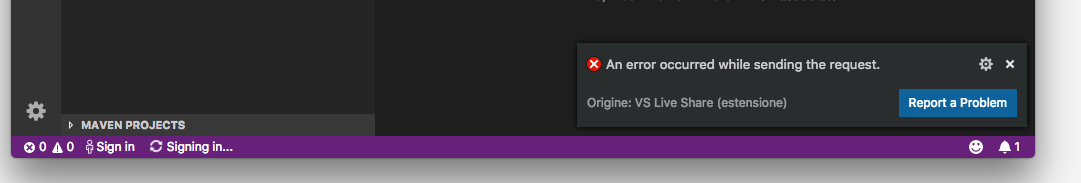 [VS Code] An error occurred while sending the request. · Issue #615 · microsoft/live-share · GitHub