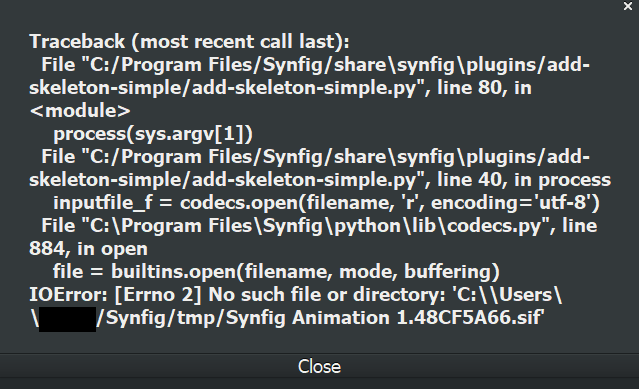 Plugin Error and Crash · Issue #502 · synfig/synfig · GitHub