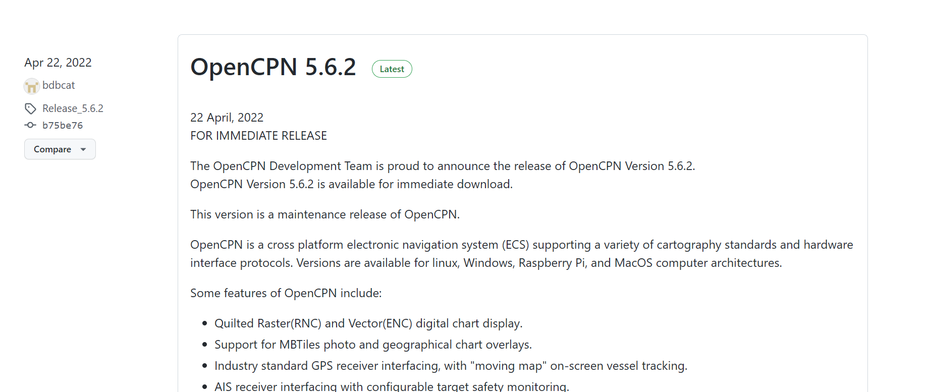 No release for almost a year ? · Issue #2947 · OpenCPN/OpenCPN · GitHub