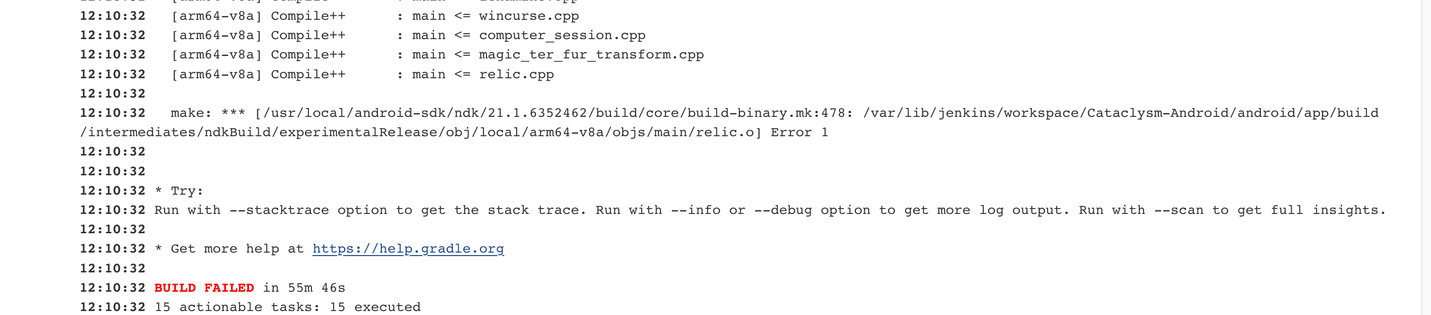 make [/usr/local/android-sdk/ndk ... arm64-v8a/objs/main/relic.o] Error 1 · Issue #45770 ...