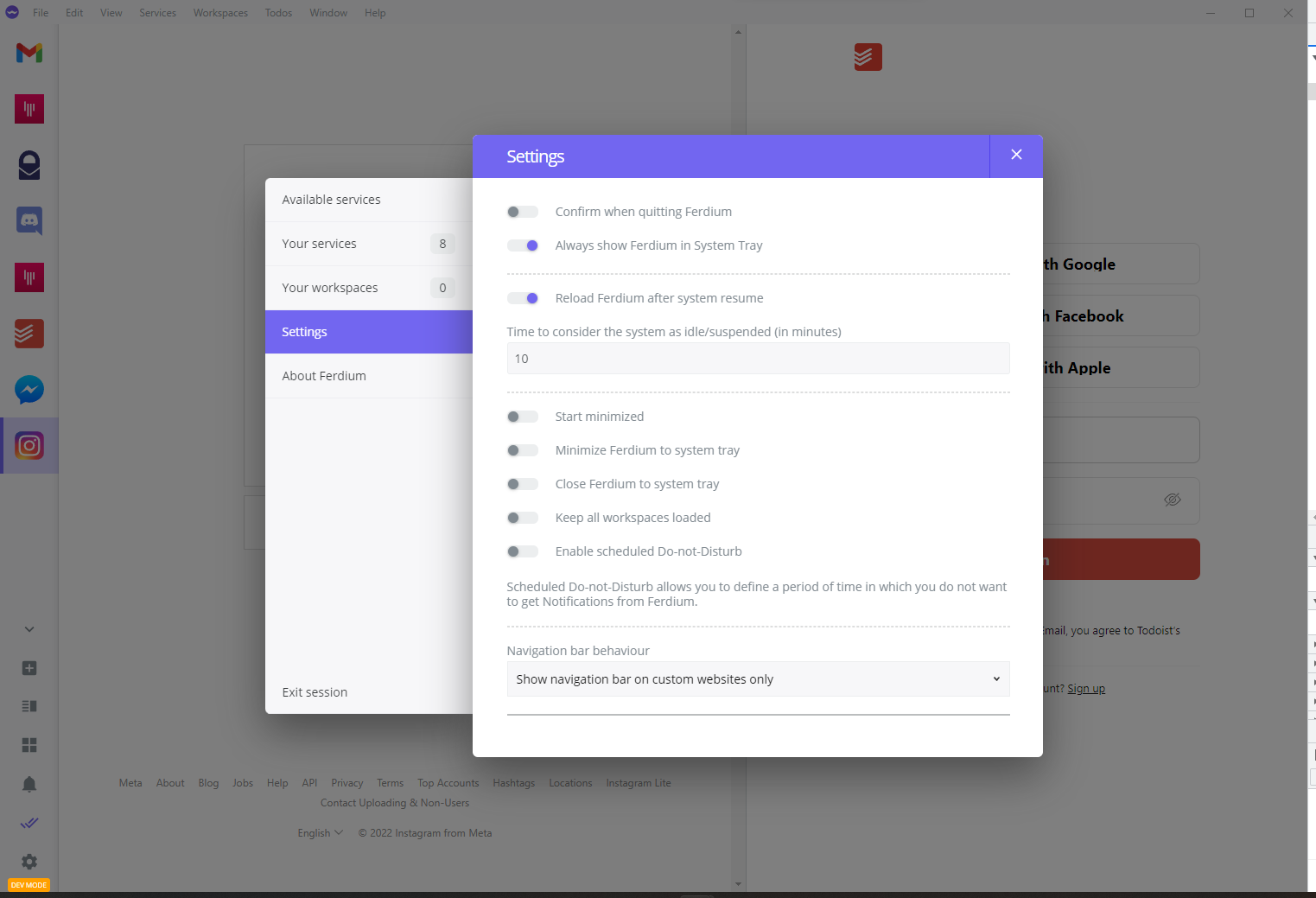 Bug: Todo settings · Issue #281 · ferdium/ferdium-app · GitHub