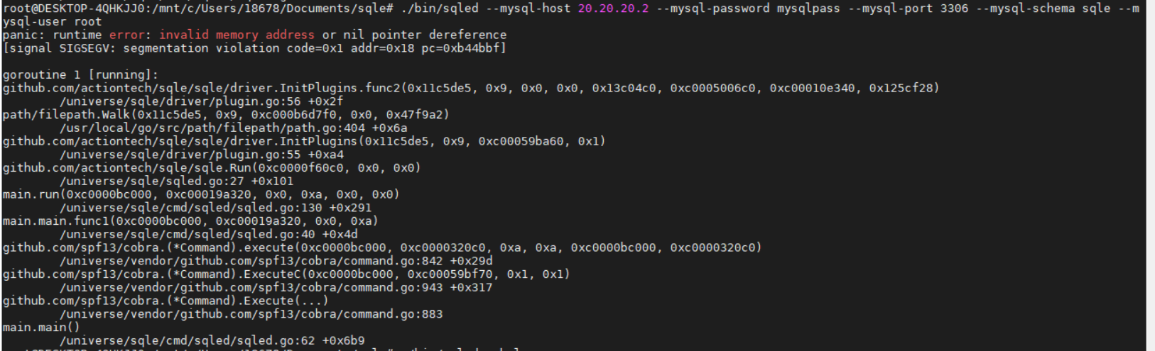 使用命令行参数启动sqle时会爆出空指针 · Issue #65 · actiontech/sqle · GitHub