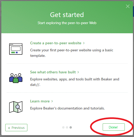 Intro Tour, last dialog imo could be improved. · Issue #910 · beakerbrowser/beaker · GitHub