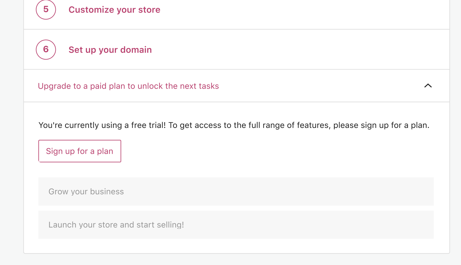 Free trial extension: Disabled tasks accordion component · Issue #931 · Automattic/wc-calypso ...