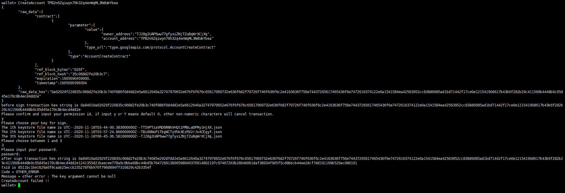 The key argument cannot be null · Issue #3513 · tronprotocol/java-tron ...