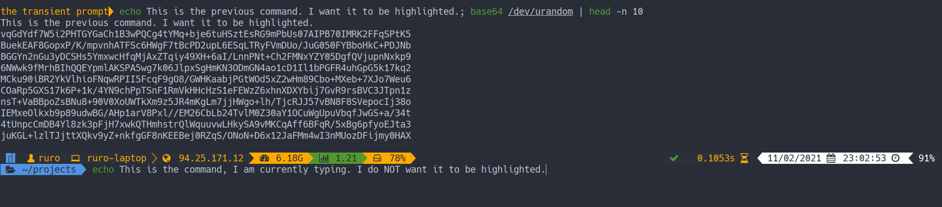 set background of input rows when using transient prompt · Issue #638 · romkatv/powerlevel10k ...