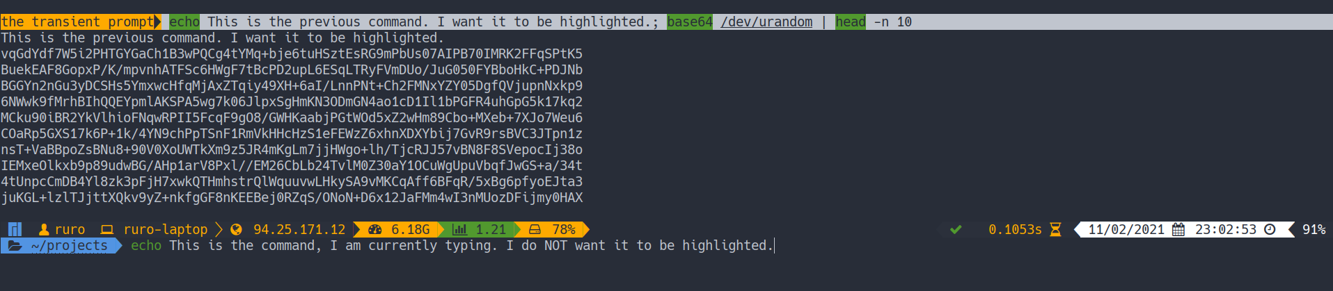 set background of input rows when using transient prompt · Issue #638 · romkatv/powerlevel10k ...