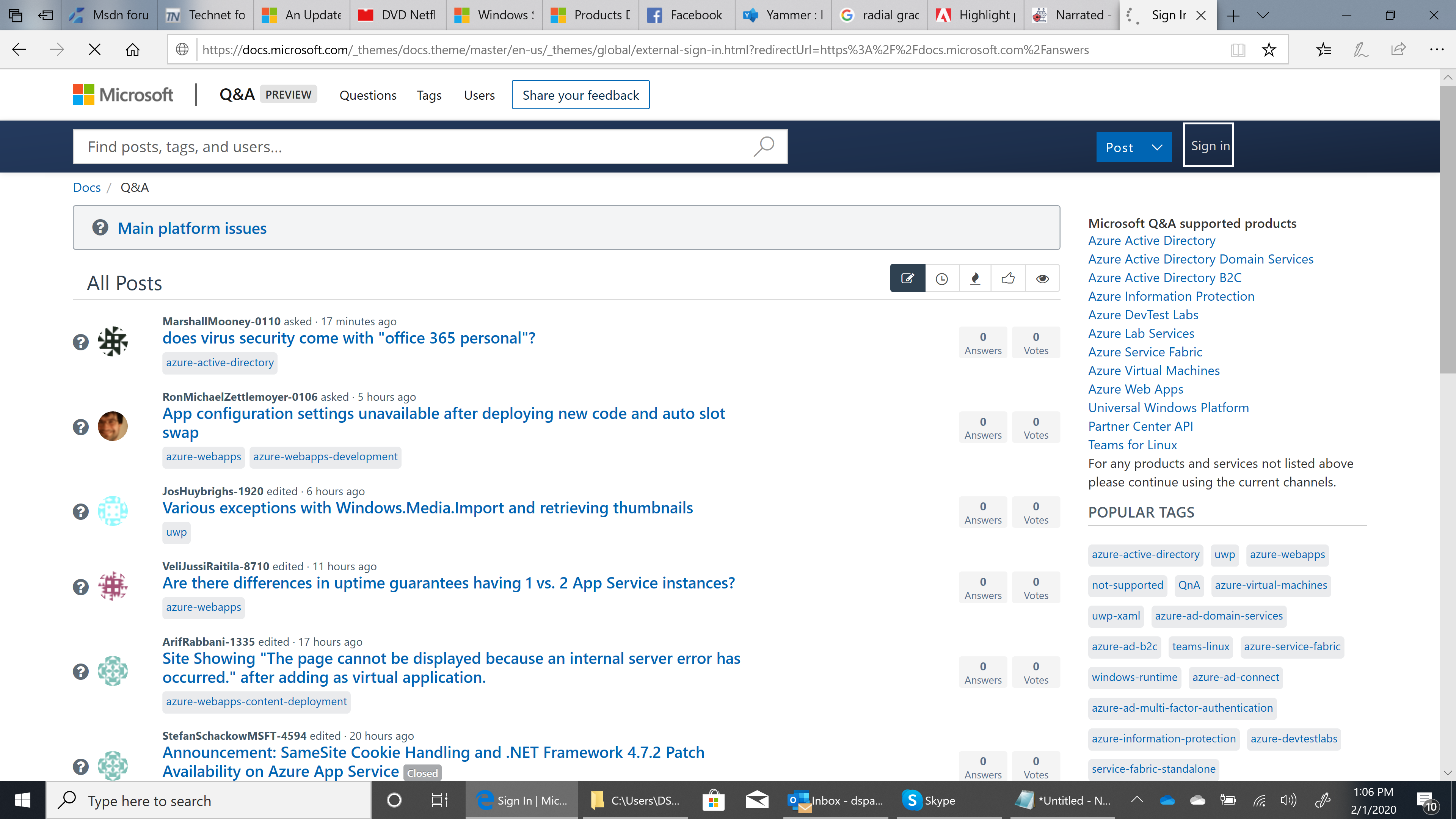 QnA sign in issue · Issue #2466 · MicrosoftDocs/feedback · GitHub