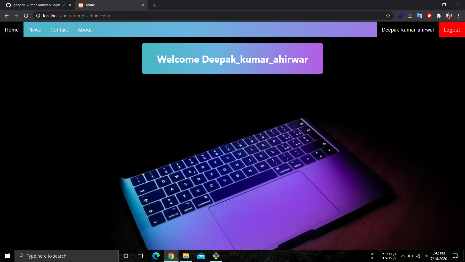 GitHub - deepak-kumar-ahirwar/Login-Logout-with-Session-Using-PHP-MySQLi: Login , Sign up form ...