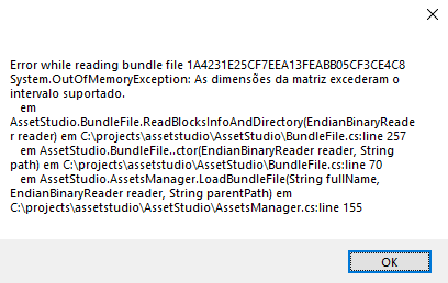 Error reading file bundle. Any idea what the issue is? · Issue #789 · Perfare/AssetStudio · GitHub