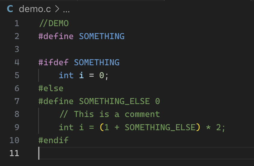 Show inactive macro block in dimmed color instead of comment color ...