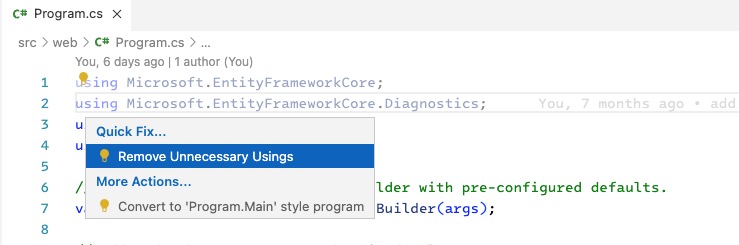 C# DevKit suggests refactorings that break build/don't compile · Issue #289 · microsoft/vscode ...