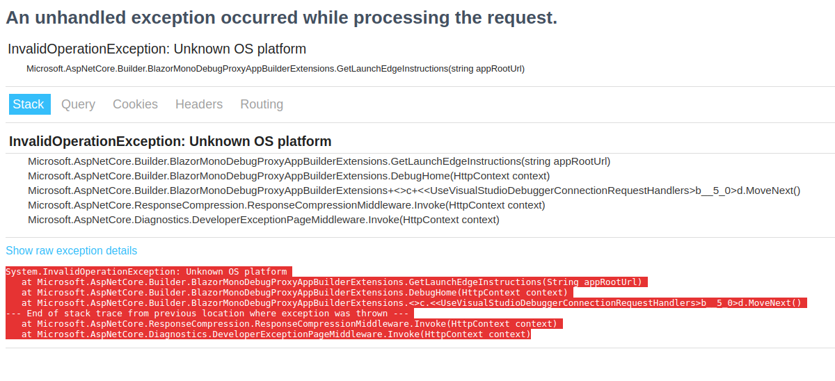 Shift+Alt+D causes InvalidOperationException: Unknown OS platform · Issue #16366 · dotnet ...