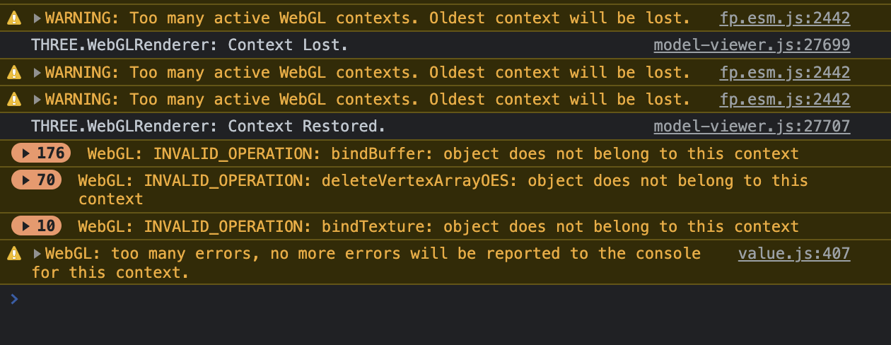 Bug Too Many Active Webgl Contexts Oldest Context Will Be Lost · Issue 2190 · Visglreact