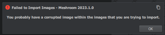 [bug] Can't open jpeg images in Meshroom 2023.1.0 · Issue #2065 · alicevision/Meshroom · GitHub