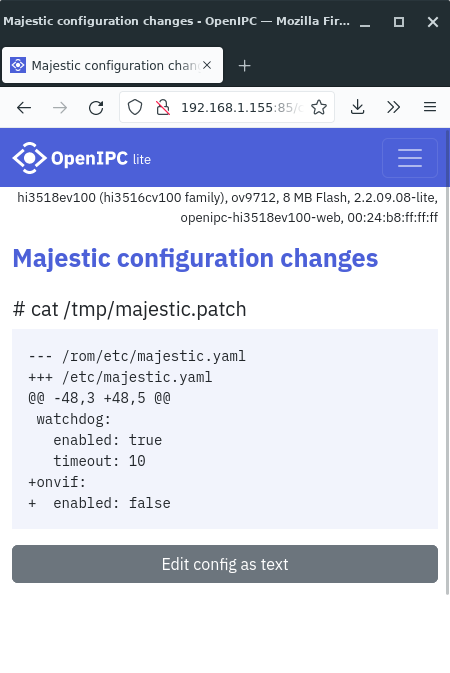 Onvif Button In Disabled State In Web Interface Does Not Disable Onvif · Issue 442 · Openipc