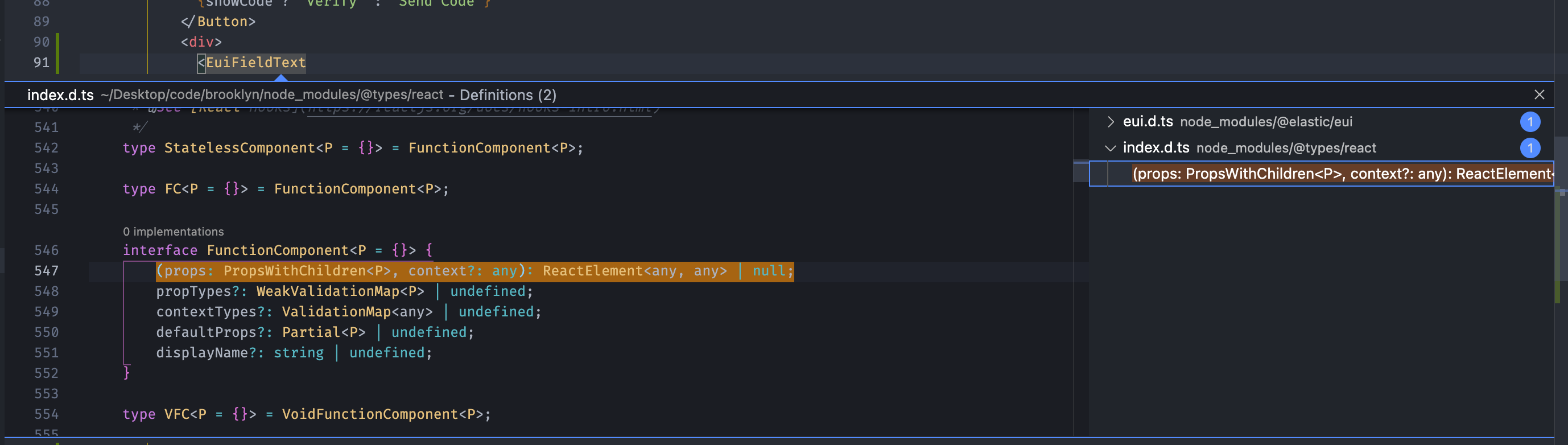 Go to definition always defaults to types/react · Issue #5393 · elastic/eui · GitHub