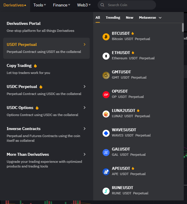 It seems that the spot margin exchange and the derivatives exchange are not distinguished and ...