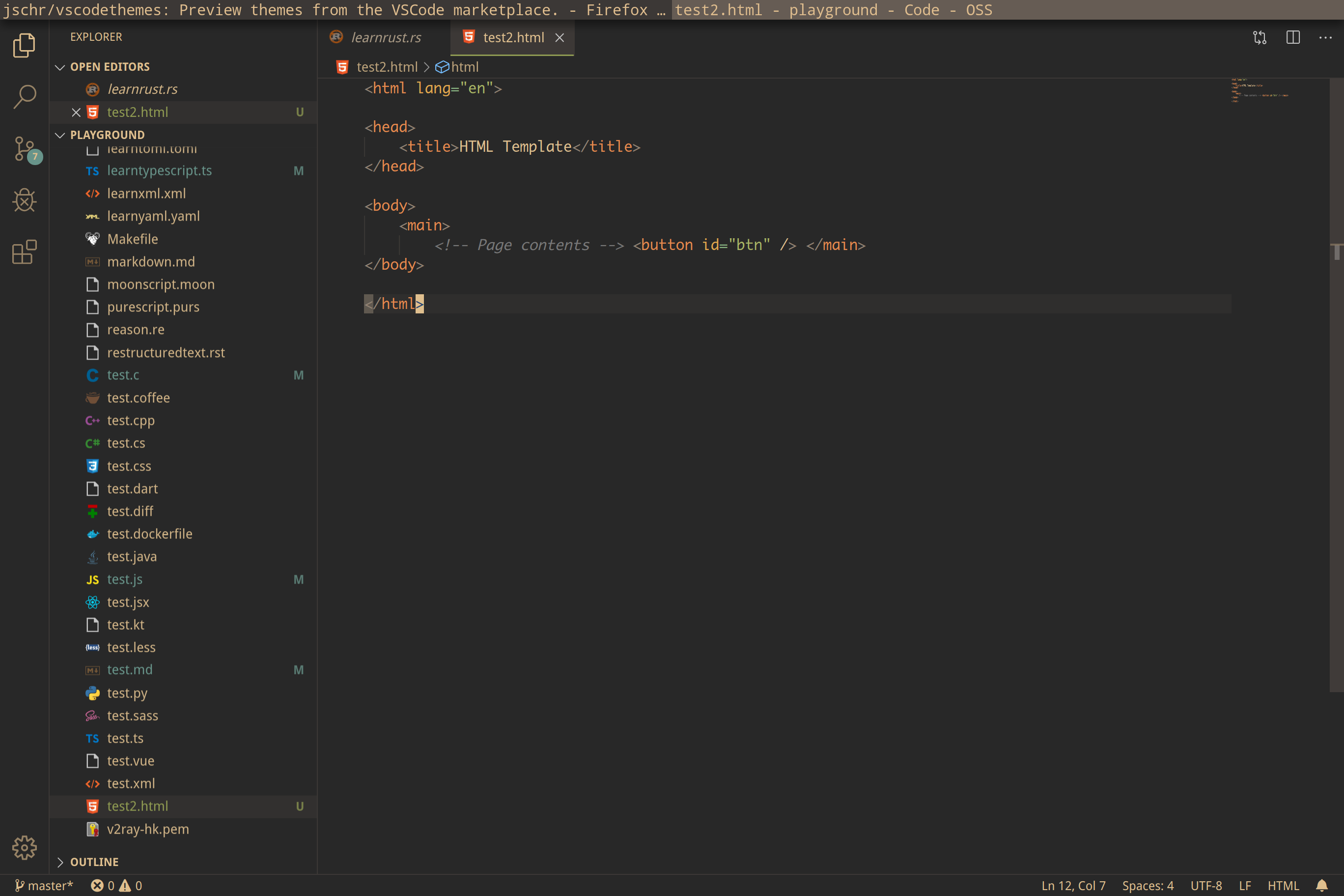 Html preview is incorrect · Issue #156 · vscodethemes/web · GitHub