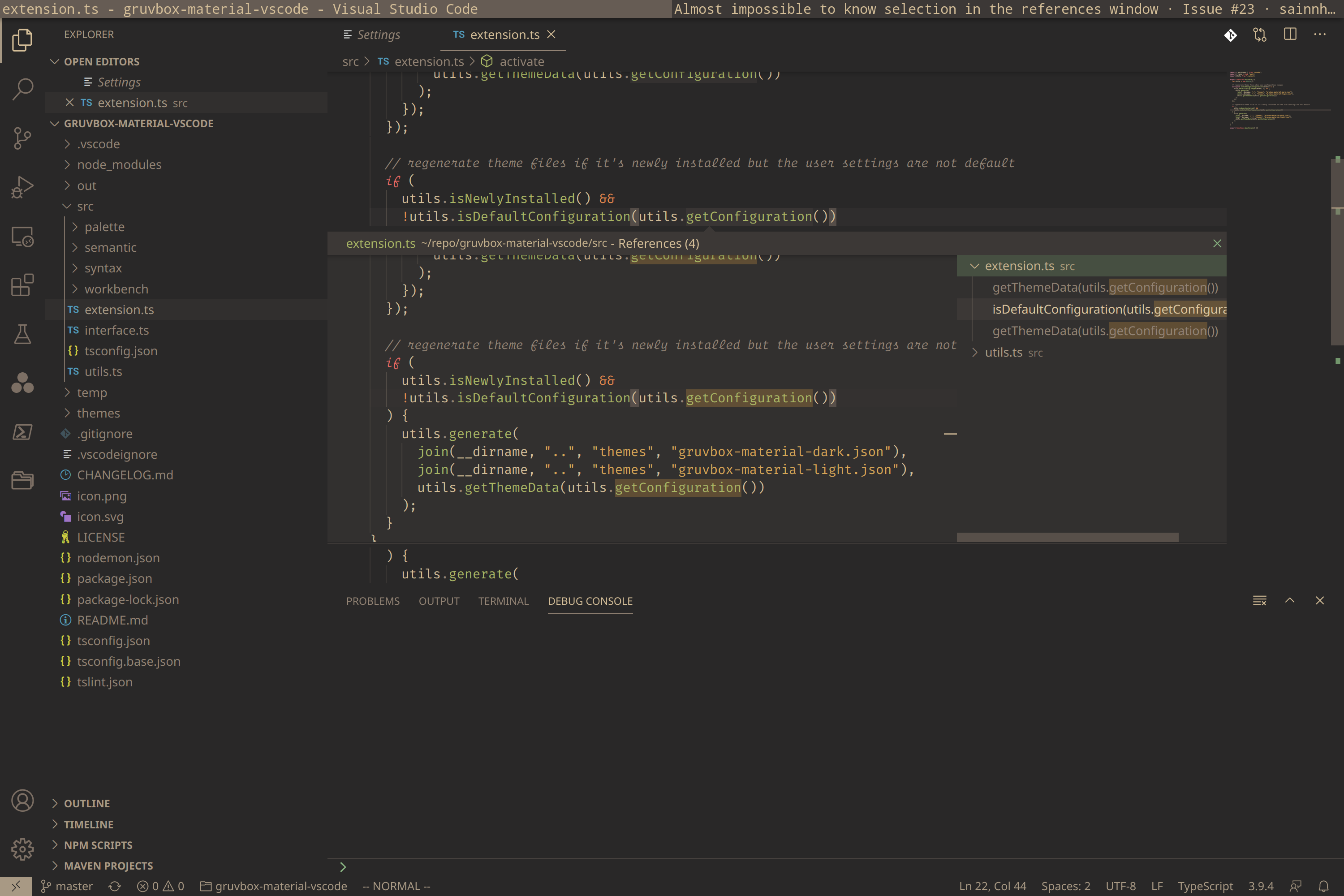 Almost impossible to know selection in the references window · Issue #23 · sainnhe/gruvbox ...