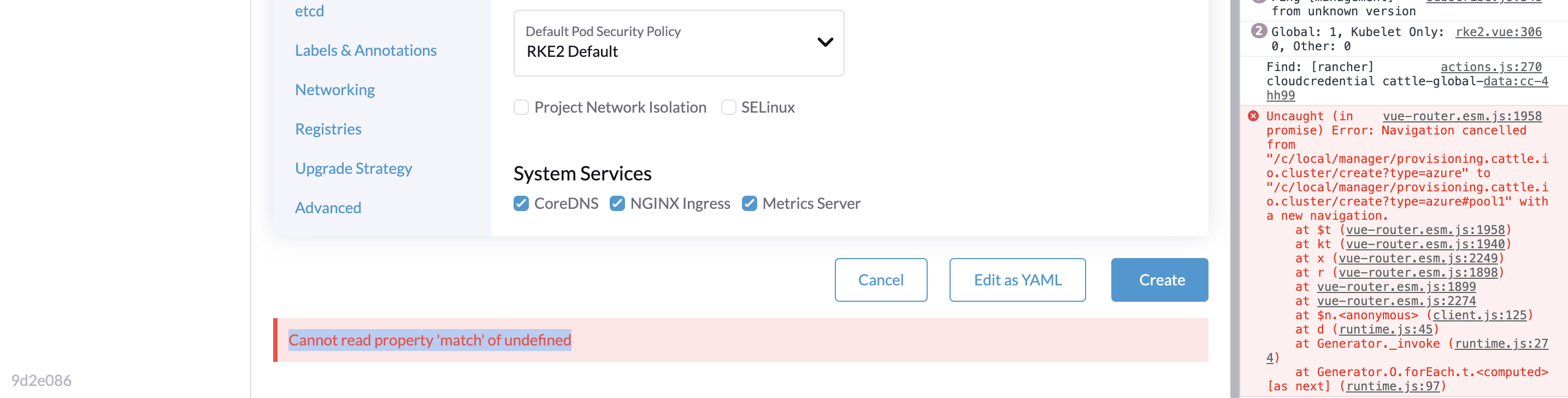 Not able to provision RKE2 cluster on Azure · Issue #3798 · rancher/dashboard · GitHub
