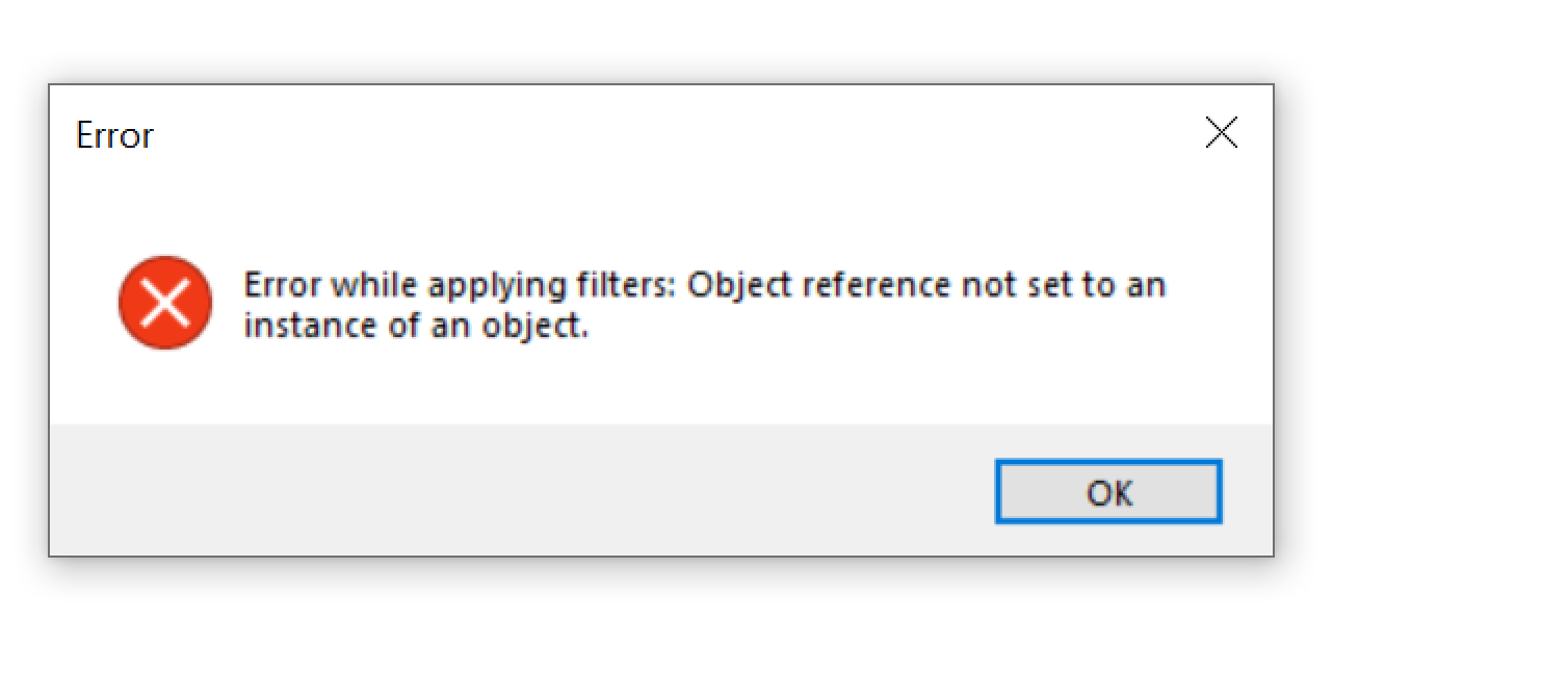 I am attempting to apply a user filter to other users. Getting this ...