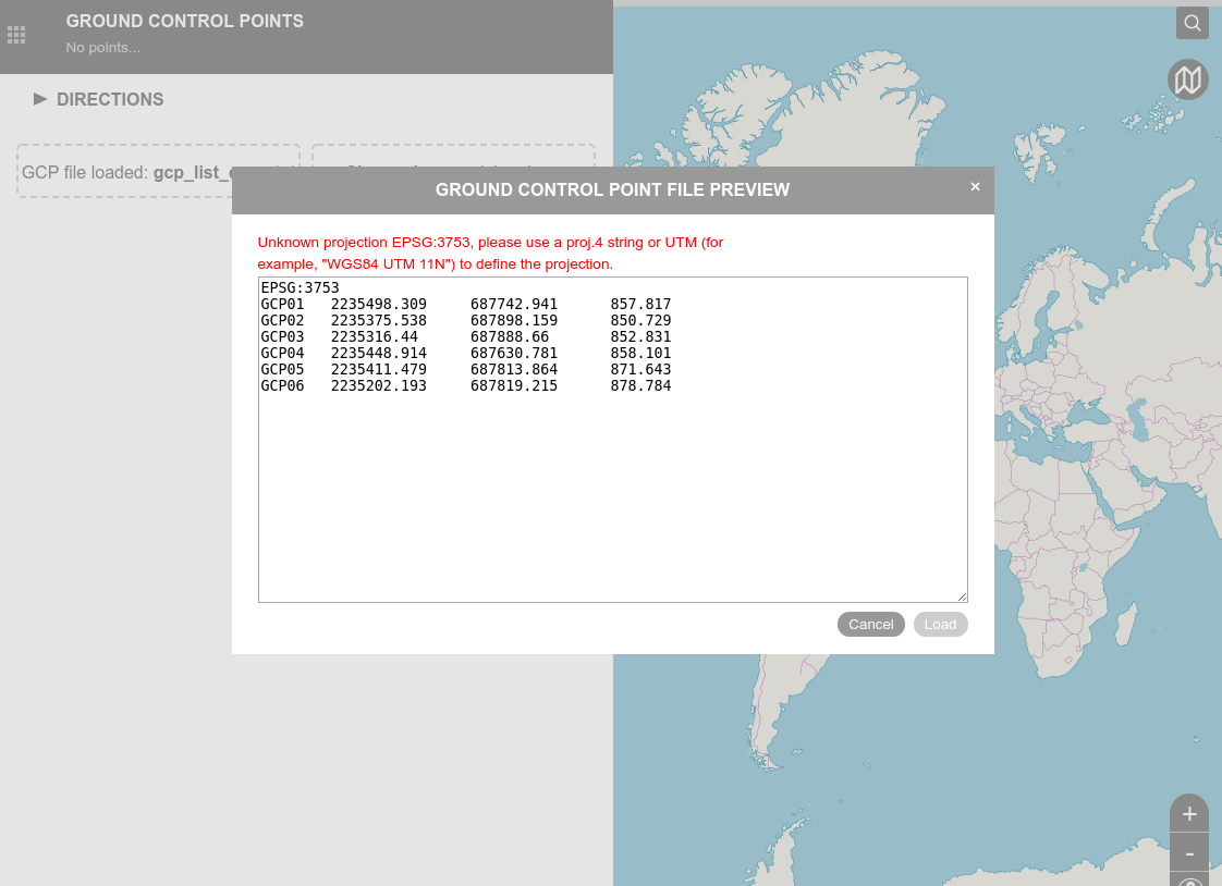 Uncaught exception when using EPSG codes · Issue #39 · OpenDroneMap/posm-gcpi · GitHub