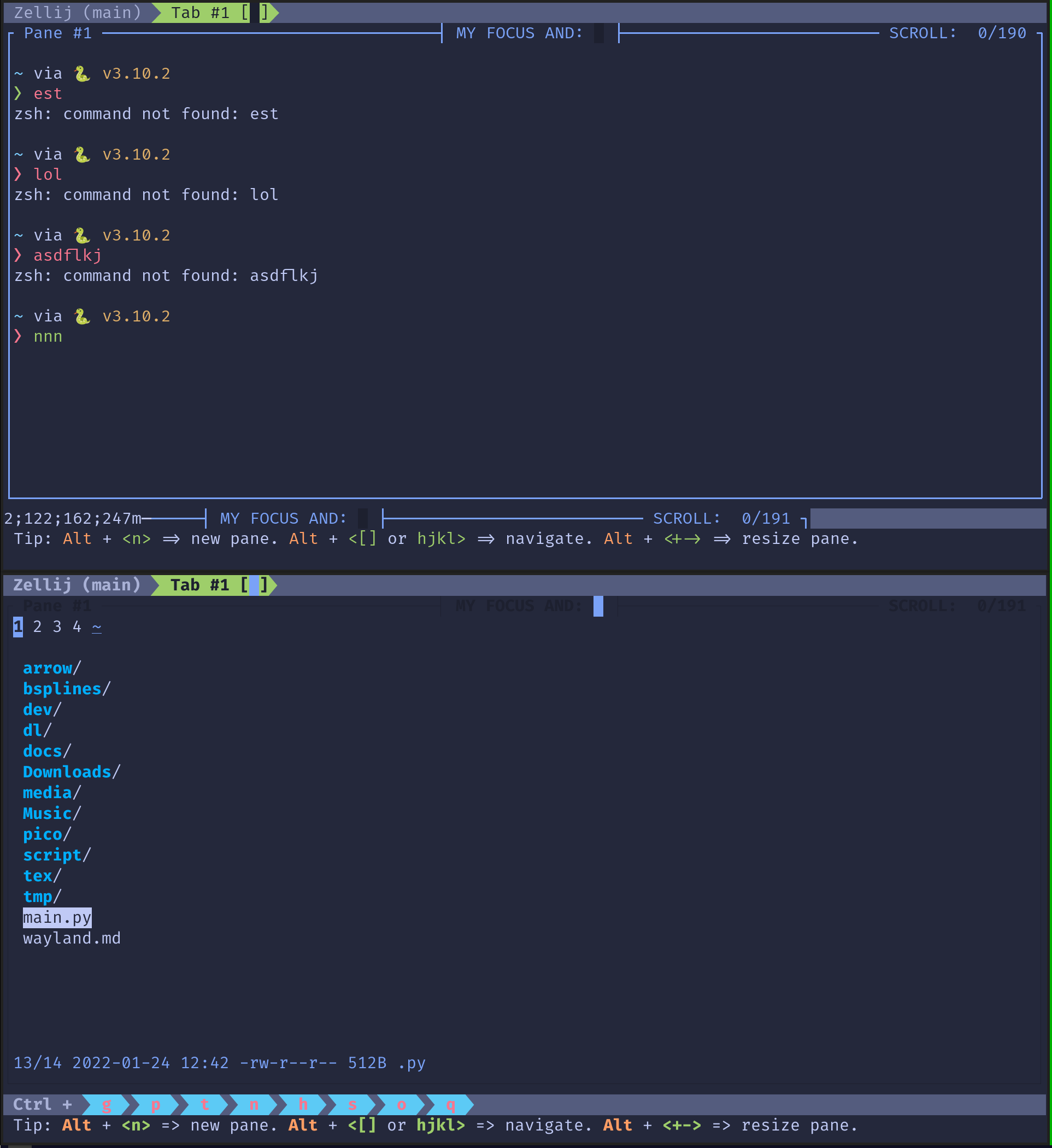 pane content and zellij ui not redrawing correctly · Issue #1023 · zellij-org/zellij · GitHub
