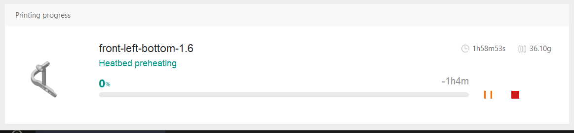 The 'printer progress' panel doesn't update with the correct information on a subsequent print ...