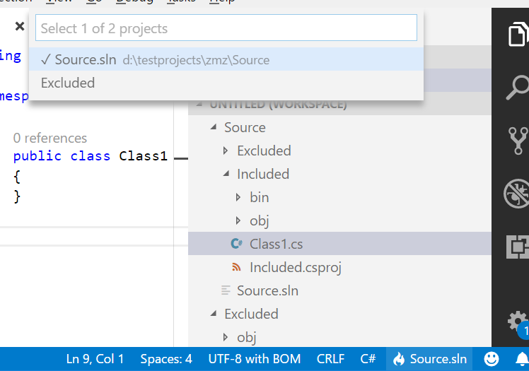 Omnisharp is not able to discover the project if it is not referenced in *.sln file · Issue ...