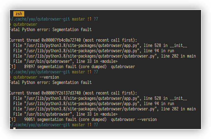 Fatal Python Error Segmentation Fault On Qutebrowser 1130r2